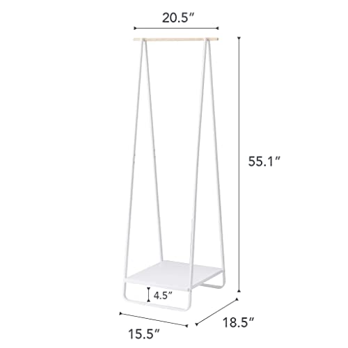 Yamazaki Shelf Home Free Standing Hanger | Steel | Coat Rack, One Size, White