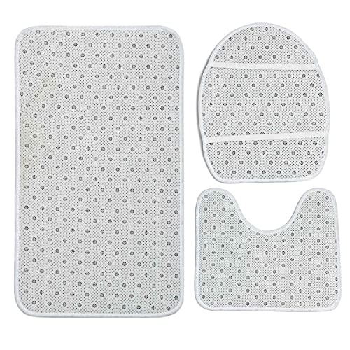 4 Pcs Rainbow Polka Dot Shower Curtain Set, Colorful Abstract Circles Bathroom Sets with Shower Curtain and Rugs, Bath Curtain and Bath Mat, Toilet Lid Cover and U Shaped Rug, 12 Hooks, SETLSSD265