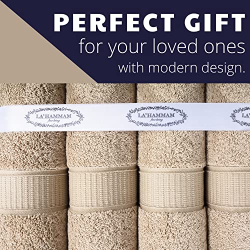 Monogrammed Towel Set, Hotel & Spa Quality, Super Soft, Highly Absorbent, Bathroom Sets, 100% Cotton Personalized 6 Piece Towel Set, Includes 2 Bath Towels, 2 Hand Towels, 2 Washcloths, Beige