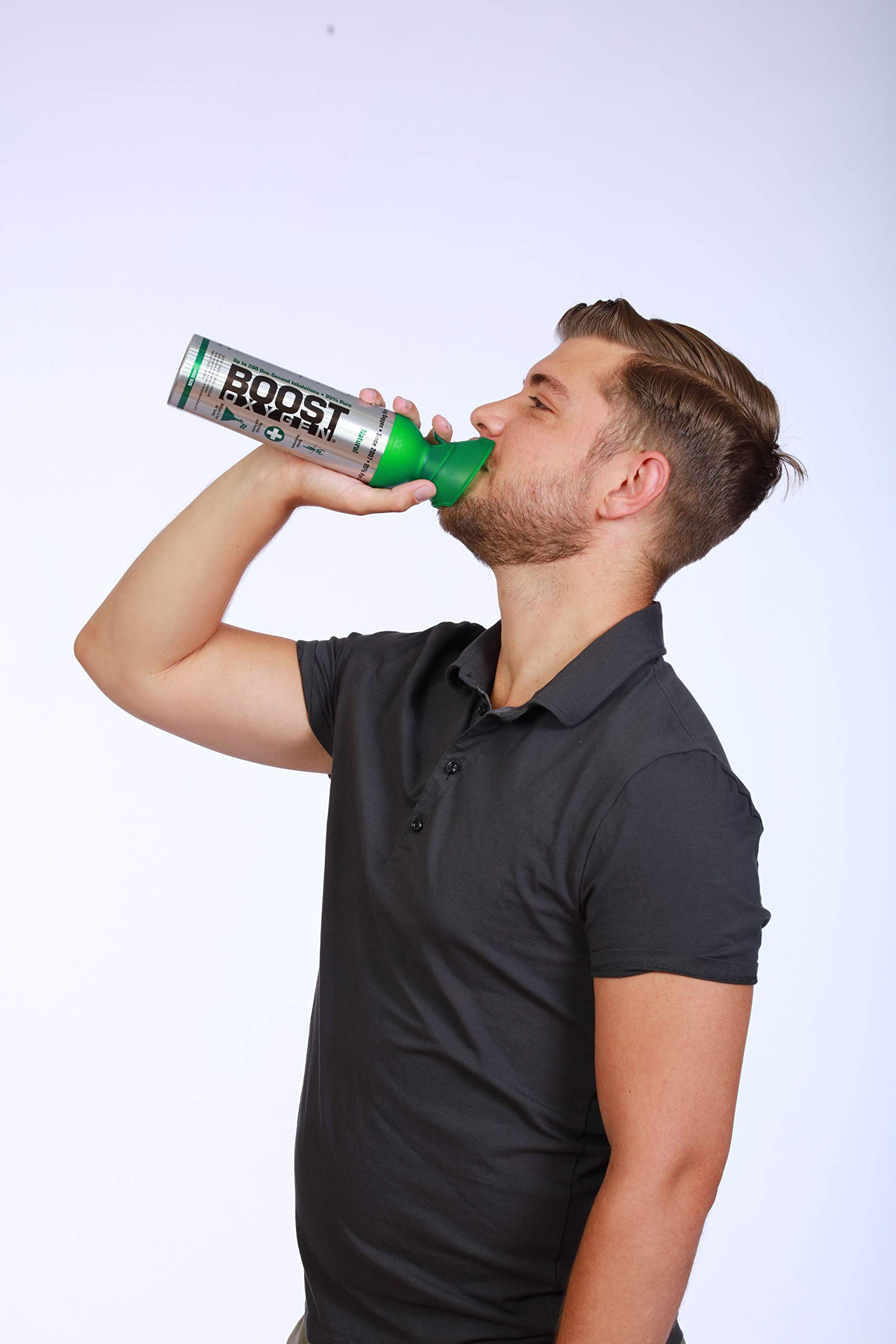 Boost Oxygen Supplemental Oxygen to Go | All-Natural Respiratory Support for Health, Wellness, Performance, Recovery and Altitude (10 Liter Large, 6 Pack, Natural)