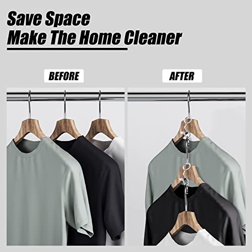 Clothes Hanger Connector Hooks Metal Hanger Extender Hooks Metal Outfit Hangers Extender Clips Silver Clothes Extender Hooks for Clothes Organizer Closet (150 Pcs)