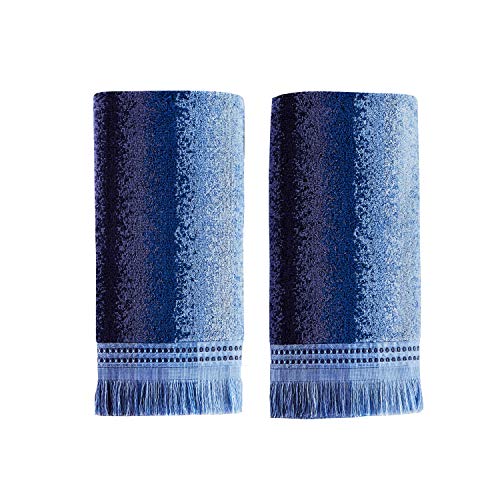 SKL Home Eckhart Stripe Hand Towel Set, Blue 2 Count