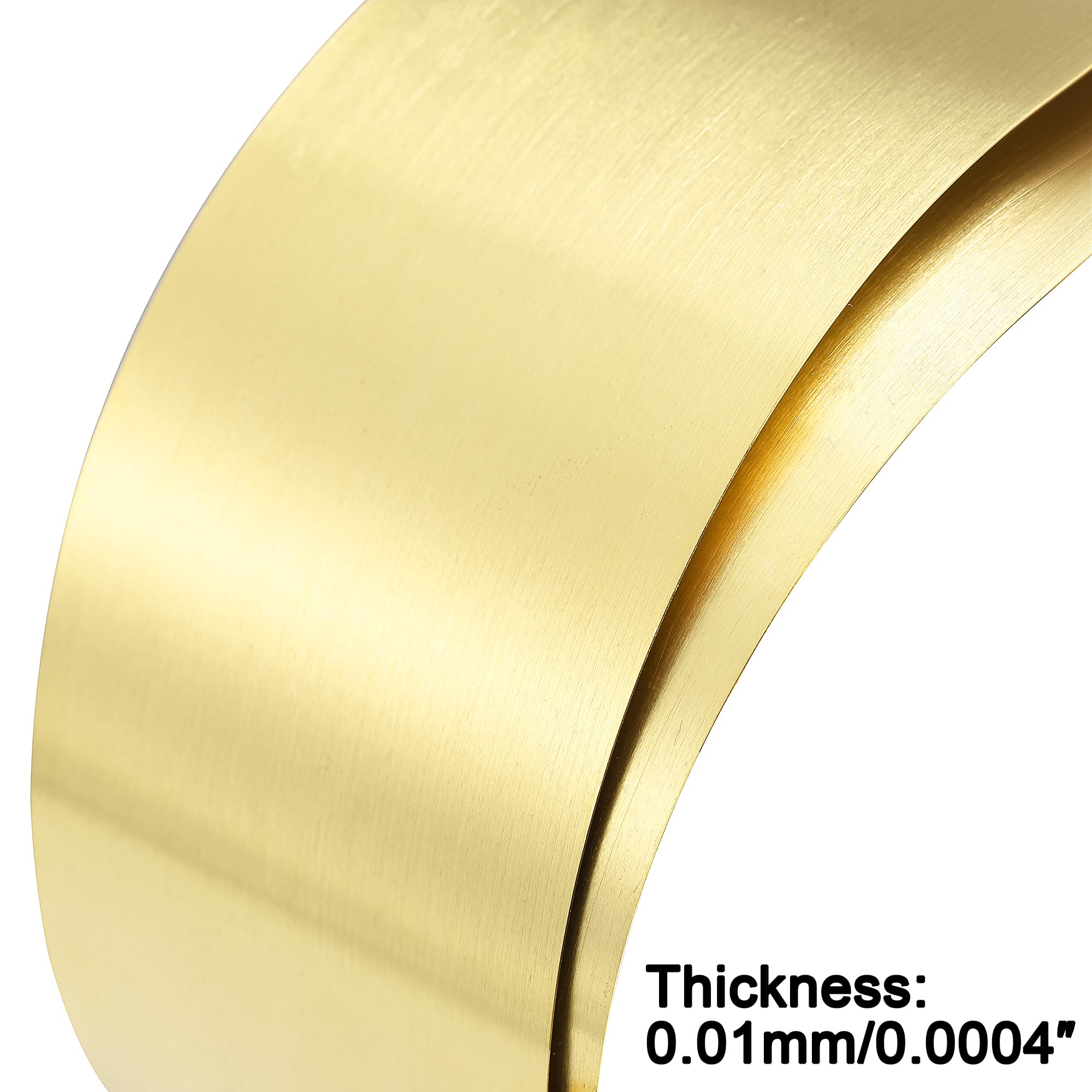 uxcell Brass Sheet Roll, Metal Foil Plate 1000mm x 100mm x 0.01mm 2pcs