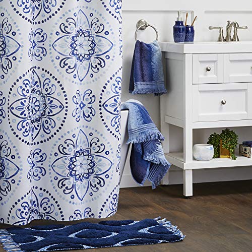 SKL Home Eckhart Stripe Hand Towel Set, Blue 2 Count