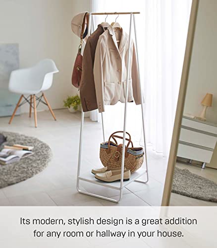 Yamazaki Shelf Home Free Standing Hanger | Steel | Coat Rack, One Size, White