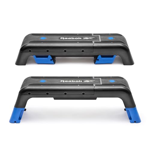 Reebok Deck Multipurpose Adjustable Bench Aerobic Strength Training Incline and Decline, Blue