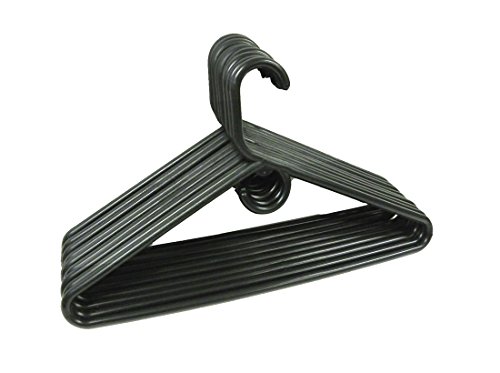 THE UM24 Set of 9 Heavy Duty Tubular Hangers Black Jumbo Plastic Adult Cloth Coat Suit Closet Organization Hanger Black