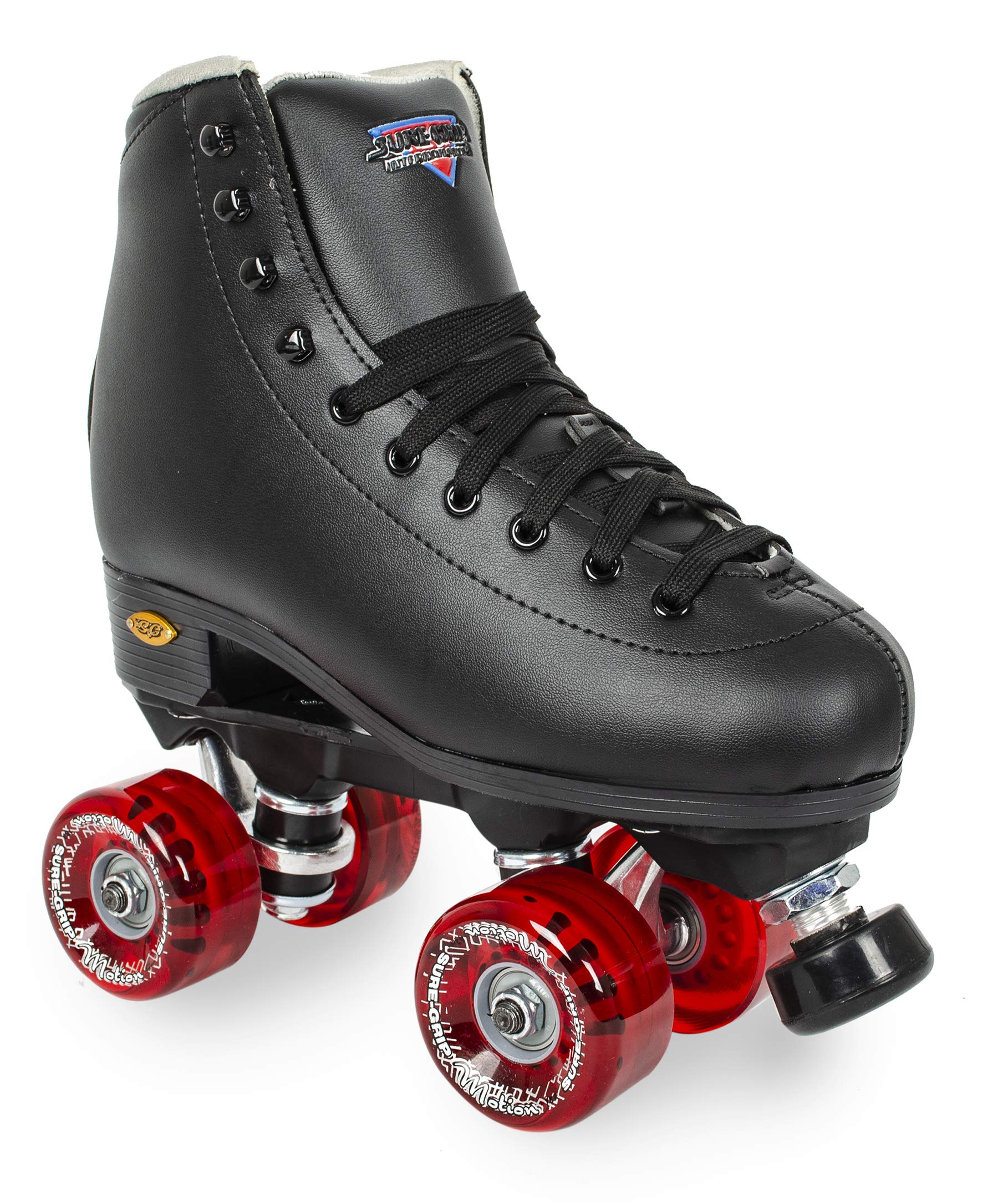 Sure-Grip Fame Outdoor Roller Skates 78A Outdoor Wheels (Mens 10 / Womens 11, Black/Red)