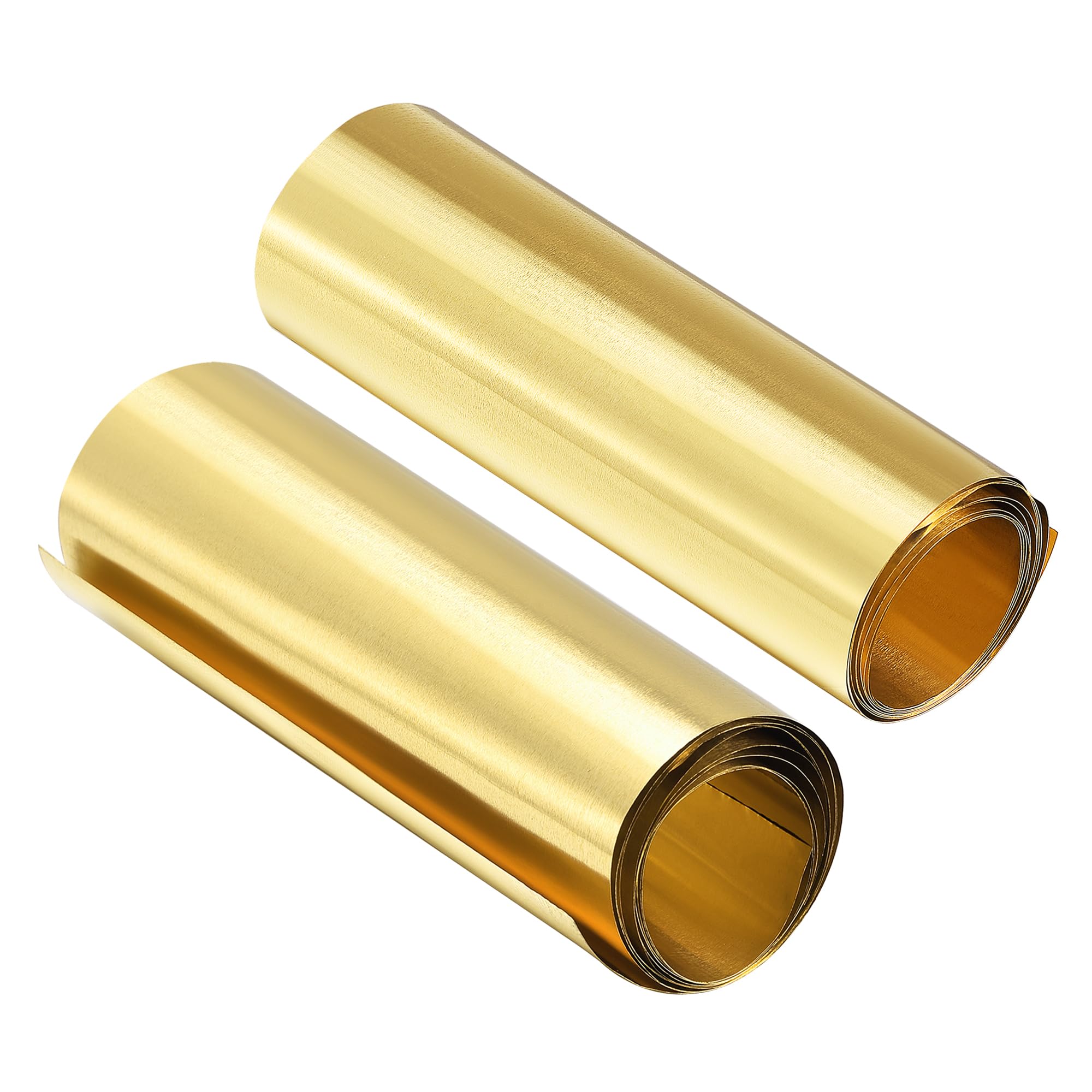uxcell Brass Sheet Roll, Metal Foil Plate 1000mm x 100mm x 0.01mm 2pcs