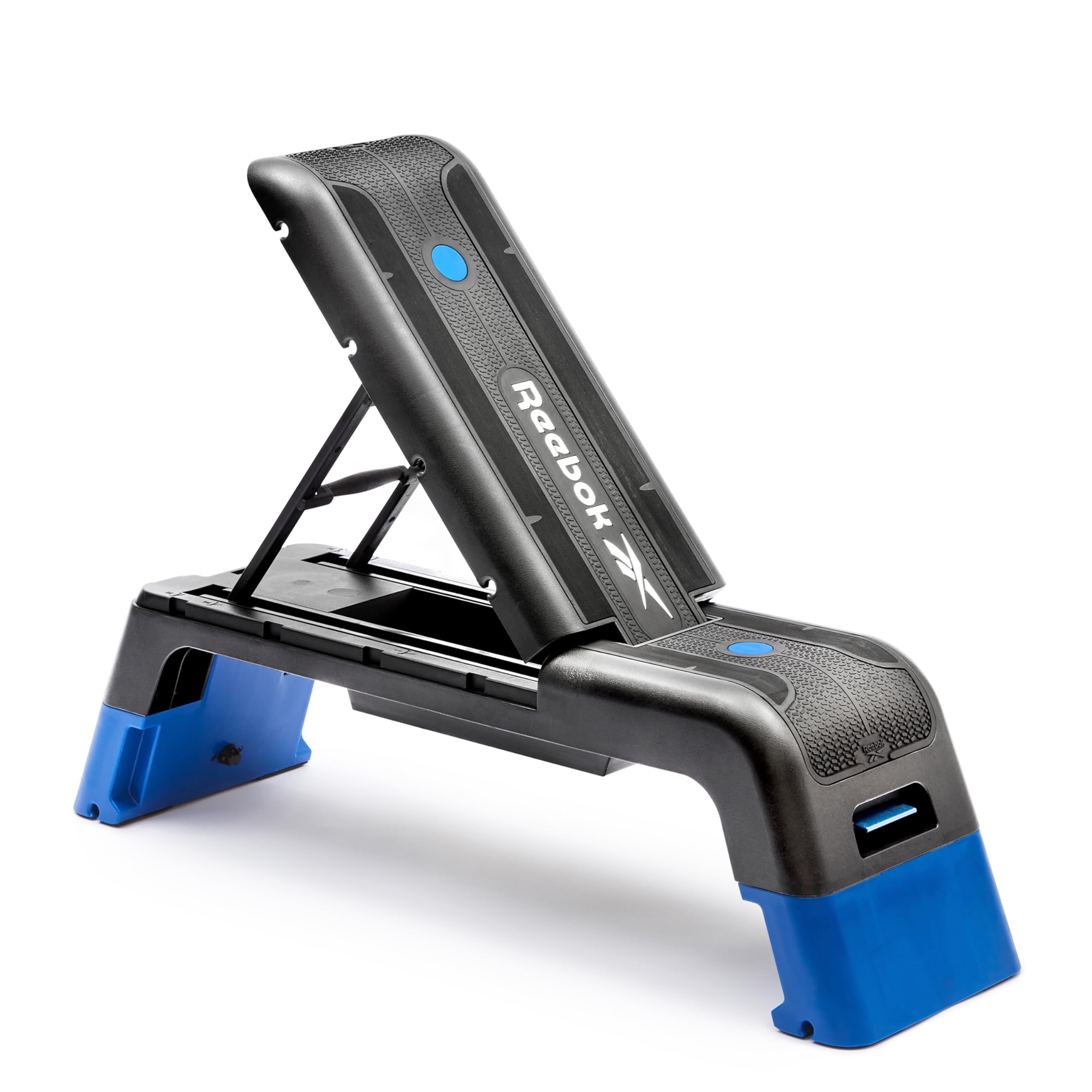 Reebok Deck Multipurpose Adjustable Bench Aerobic Strength Training Incline and Decline, Blue