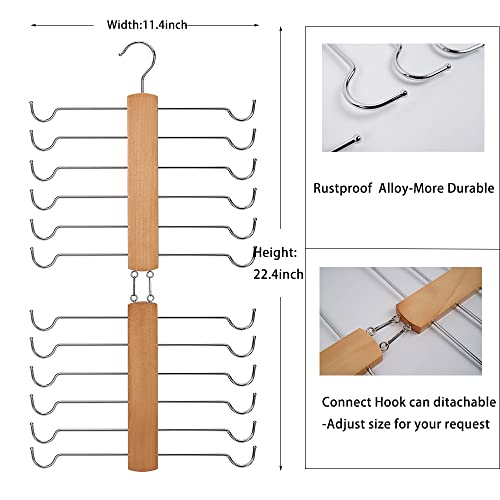 MRPAPA 2 Pack Bra Organizer for Closet, 360° Rotating Bra Hanger - Tank top Hanger for Closet Organizer,Wood Clothes Hangers for Tank Tops, Cami, Bras, Bathing Suits, Belts, Ties