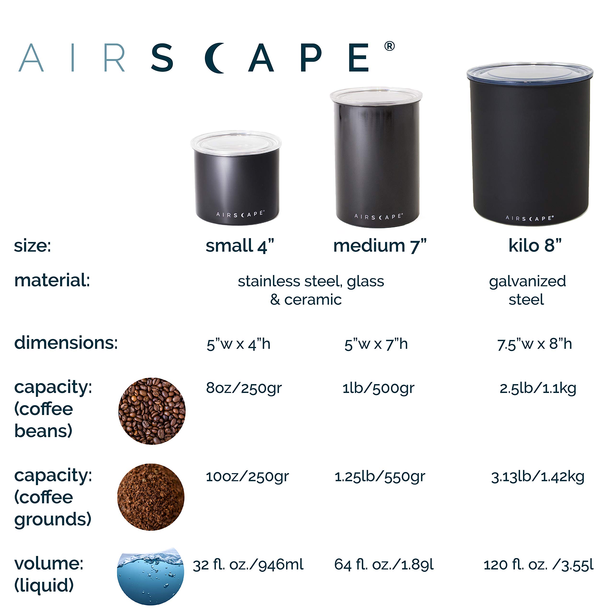 AirScape Ceramic Coffee and Food Storage Canister | Patented Airless Inner Lid with Two Way Valve Preserves Food Freshness - Glazed Ceramic with Bamboo Top (Desert Red Rock, Small)