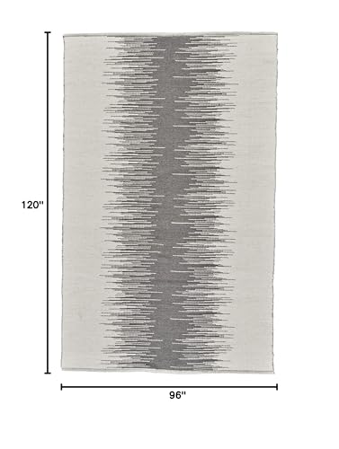 Feizy Rugs - Bashia Flatweave Wool Area Rug - Ivory/Gray - 8ft x 10ft