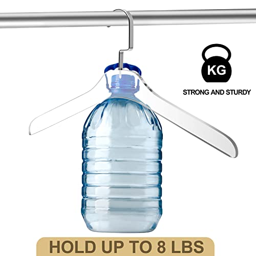 Quality Clear Acrylic Lucite Coat Suit Hangers, Stylish Clothes Hanger with Silver Hook - Coat Hanger for Dress, Suit - Closet Organizer Adult Hangers Gloss Silver Chrome 5 Pcs
