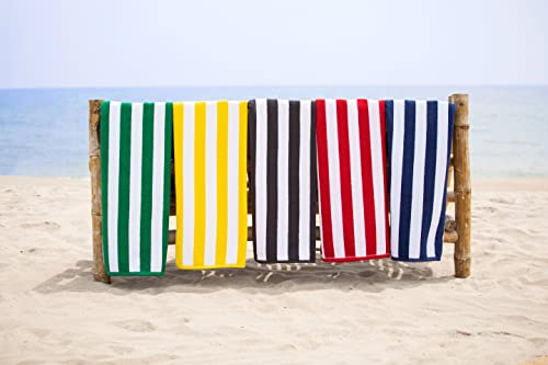 LANE LINEN 100% Cotton Beach Towel with Bag Towels 4 Pack 36"x72" Bath Cabana Stripe Pool Highly Absorbent Large Quick Dry Travel - Blue