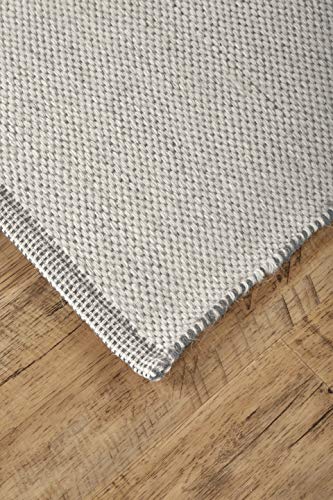 Feizy Rugs - Bashia Flatweave Wool Area Rug - Ivory/Gray - 8ft x 10ft