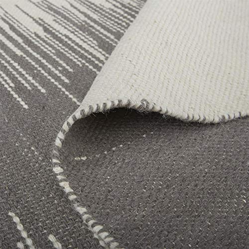 Feizy Rugs - Bashia Flatweave Wool Area Rug - Ivory/Gray - 8ft x 10ft
