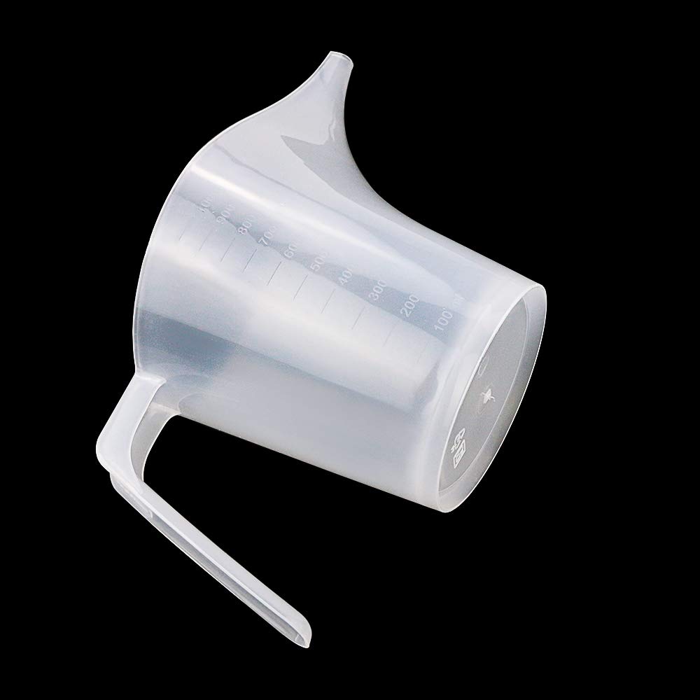 WYKOO Funnel Pitcher (1000ml) For Measuring, Easy Pour Measuring Cup with Funnel Spout, Filling Muffin Pans, Bake ware Molds, Salt Shakers, Spice Jars, Soap & Cakes Molds, Oils, Fluids(3-Pack)