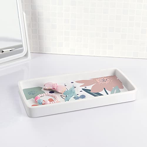 Allure Home Creation Summer Flower 4-Piece Resin Bath Accessory Set