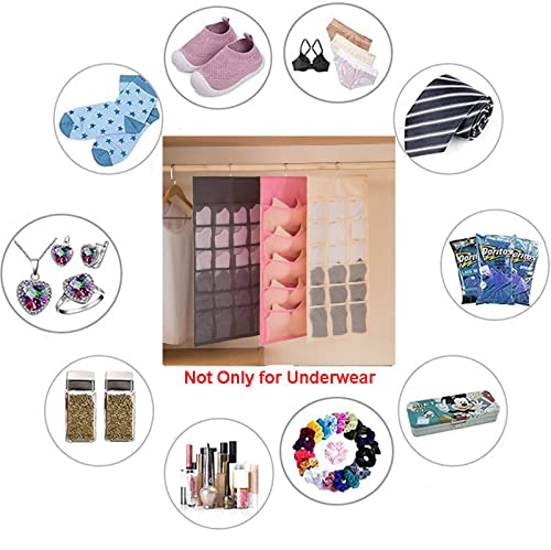 Large Bra holder Organizer Hanging Bra Storage Bra Hanger Especially suitable for sports bra, training bra, socks, baby clothes, shoe,bedroom storage,school dormitory storage(Gray, 1PCS 6+18 Grids)
