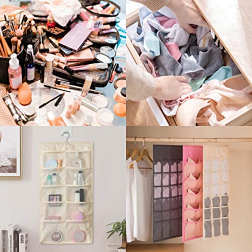 Large Bra holder Organizer Hanging Bra Storage Bra Hanger Especially suitable for sports bra, training bra, socks, baby clothes, shoe,bedroom storage,school dormitory storage(Gray, 1PCS 6+18 Grids)