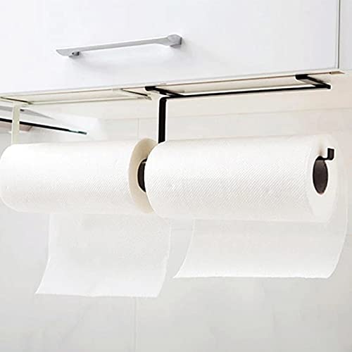 TJLSS Kitchen Free Punch roll Paper Rack Towel Storage Rack Paper Towel Rack Cabinet Hanger Bathroom Rack (Color : D, Size : 23.5cm)
