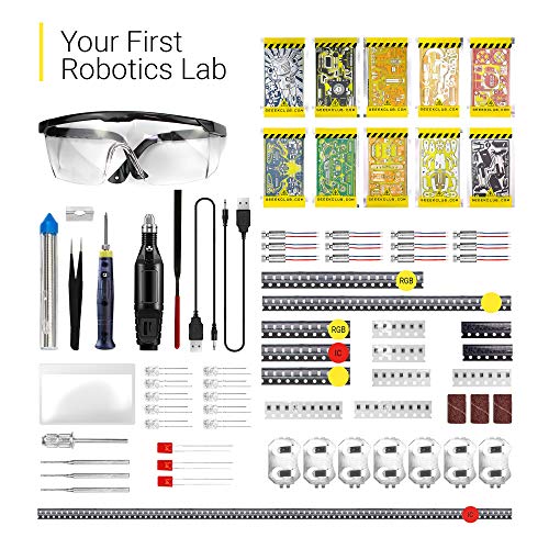 Geeek Club Robot Building Kit for Kids and Adults - Smart Nano Bots STEM Robotics Kits with Tools - Educational DIY Build Your Own Robot Set - Circuit Board Engineering Robotic Kid Science Toys