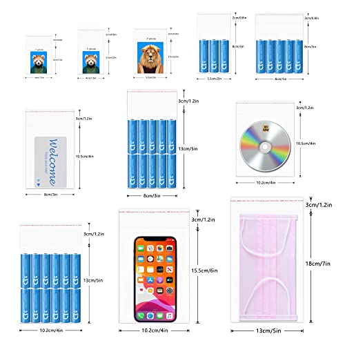 BornFeel 5" x 7" Self Adhesive Cello Bags, 300pcs Clear Resealable Cellophane Bags, 1 Mil, for Cookies, Bakery, Party Decorative Gifts