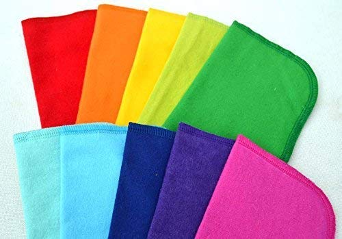 Washable Flannel Napkins 8x8 1 Ply Rainbow 10 Pack