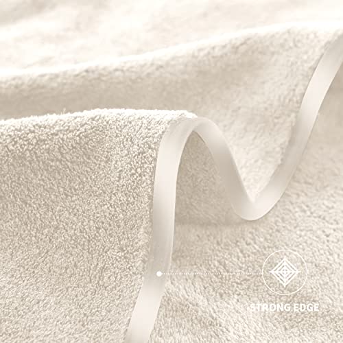 Cosy Family Microfiber 4 Pack Bath Towel Set, Lightweight and Quick Drying, Ultra Soft Highly Absorbent Towels for Bathroom, Gym, Hotel, Beach and Spa (Cream)