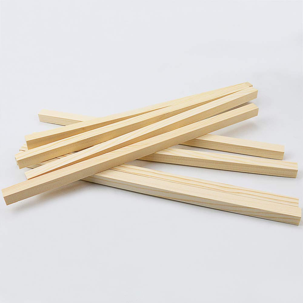 BILLIOTEAM 25 Pack Unfinished Wooden Square Dowel Rod 1/2" x 12" Hardwood Square Dowel Sticks for DIY Crafts Projects,Home Decor