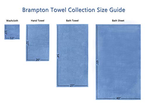 Classic Turkish Towels Luxury Ribbed 2 Piece Bath Towel Set - 100% Turkish Cotton Absorbent, Quick-Dry, Premium Towels for Bathroom, 27x54 inches (Royal Blue)