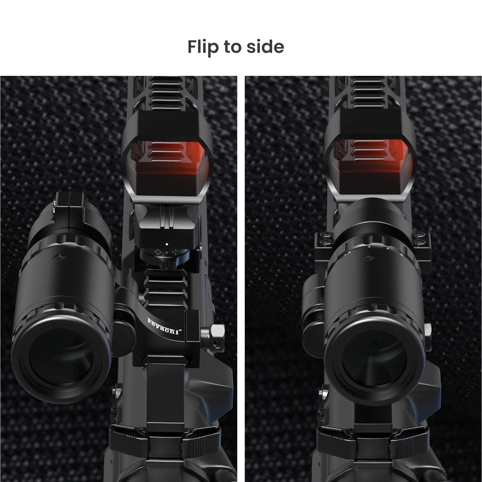 Feyachi M37 1.5X - 5X Red Dot Magnifier with RS-30 Reflex Sight Combo Kit, Multiple Reticle System Red Dot Sight & Magnifier Built-in Flip Mount Combo