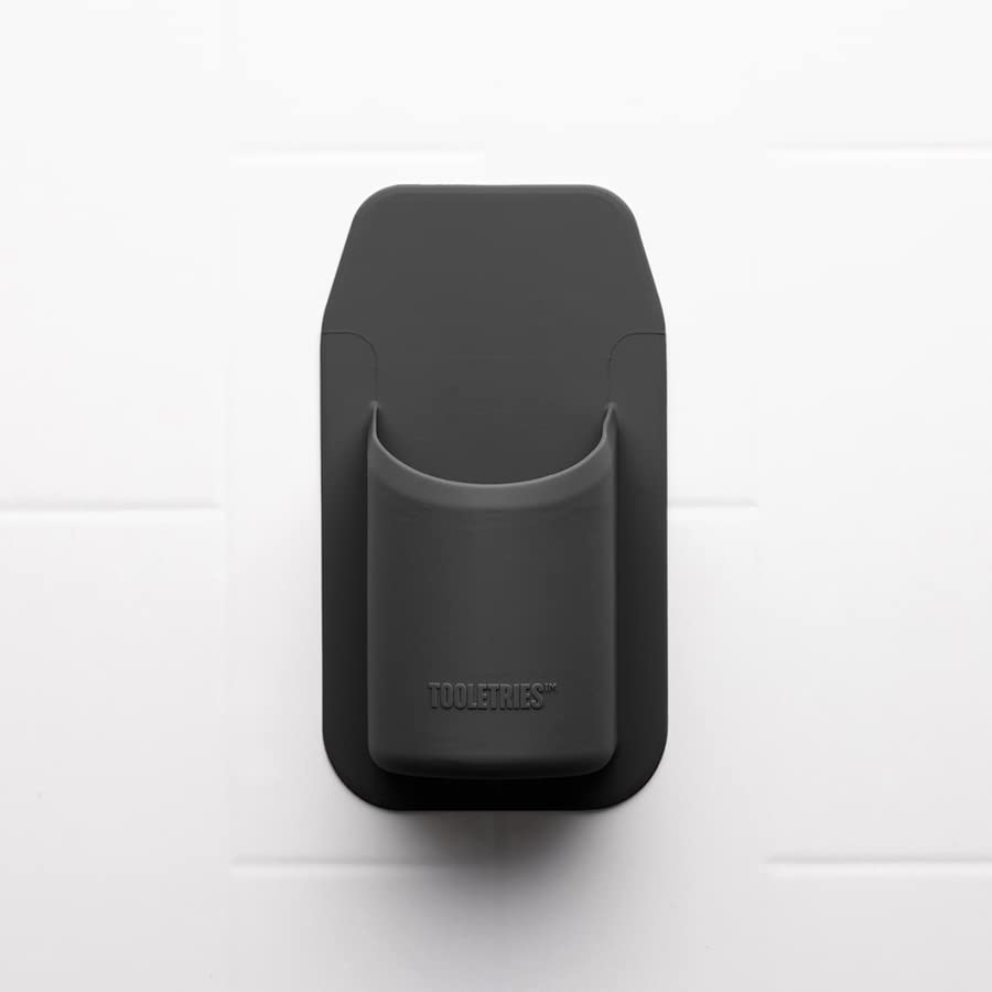Tooletries - Slim Shower Drink Holder for Seltzer Can in The Shower in Partnership with 30 Watt - Holds 12oz Cans, for Hard Seltzer & Drinks - Silicone-Grip Technology - Charcoal