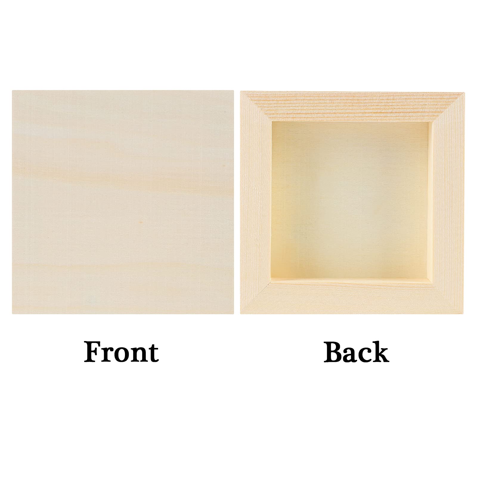 ADXCO 8 Pack Wood Panels 4 x 4 Inch Unfinished Wood Canvas Wooden Panel Boards for Painting, Pouring, Arts Use with Oils, Acrylics