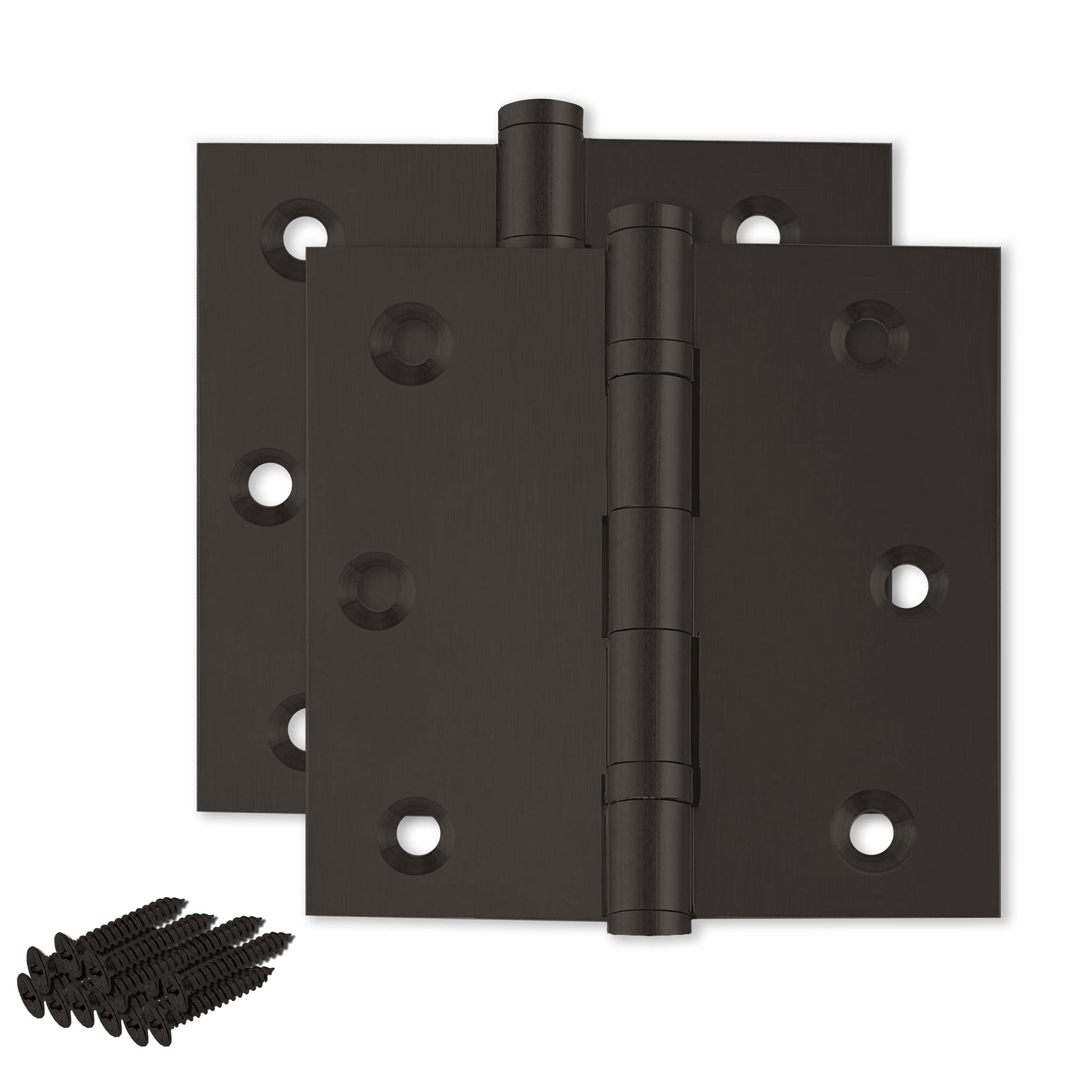 Finsbury Hardware Heavy Duty Door Hinge Bronze Ball Bearing 3.5 x 3.5 Inch Solid Brass Heavy Duty - Set of 2 Hinges (Oil-Rubbed Bronze)
