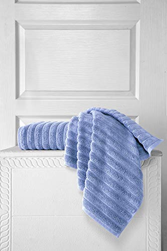 Classic Turkish Towels Luxury Ribbed 2 Piece Bath Towel Set - 100% Turkish Cotton Absorbent, Quick-Dry, Premium Towels for Bathroom, 27x54 inches (Royal Blue)