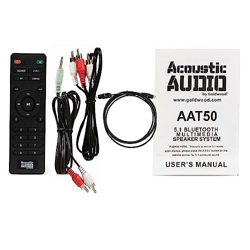Acoustic Audio AAT5005 Bluetooth Tower 5.1 Home Theater Speaker System with Digital Optical Input and 8" Powered Subwoofer