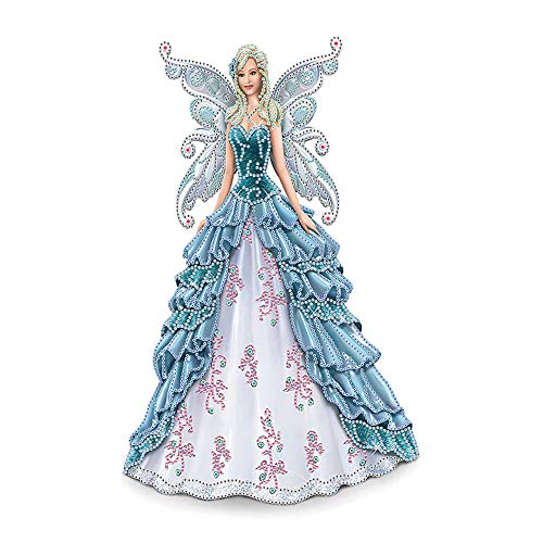 LUSandy 5D Diamond Painting Angel Elegant Lady Partial Drill Special Shaped Crystal Rhinestone Women Diamond Art Kits for Adults and Kids Home Wall Decor 12 x 20 inch - Blue and White Angel