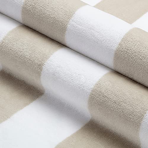 LULUHOME Plush Oversized Beach Towel - Fluffy Cotton Thick 36 x 70 Inch Chiffon Striped Pool Towels, Large Summer Cabana Swimming Towel for Adults