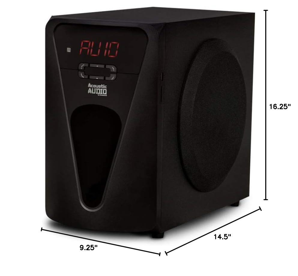 Acoustic Audio AAT5005 Bluetooth Tower 5.1 Home Theater Speaker System with Digital Optical Input and 8" Powered Subwoofer