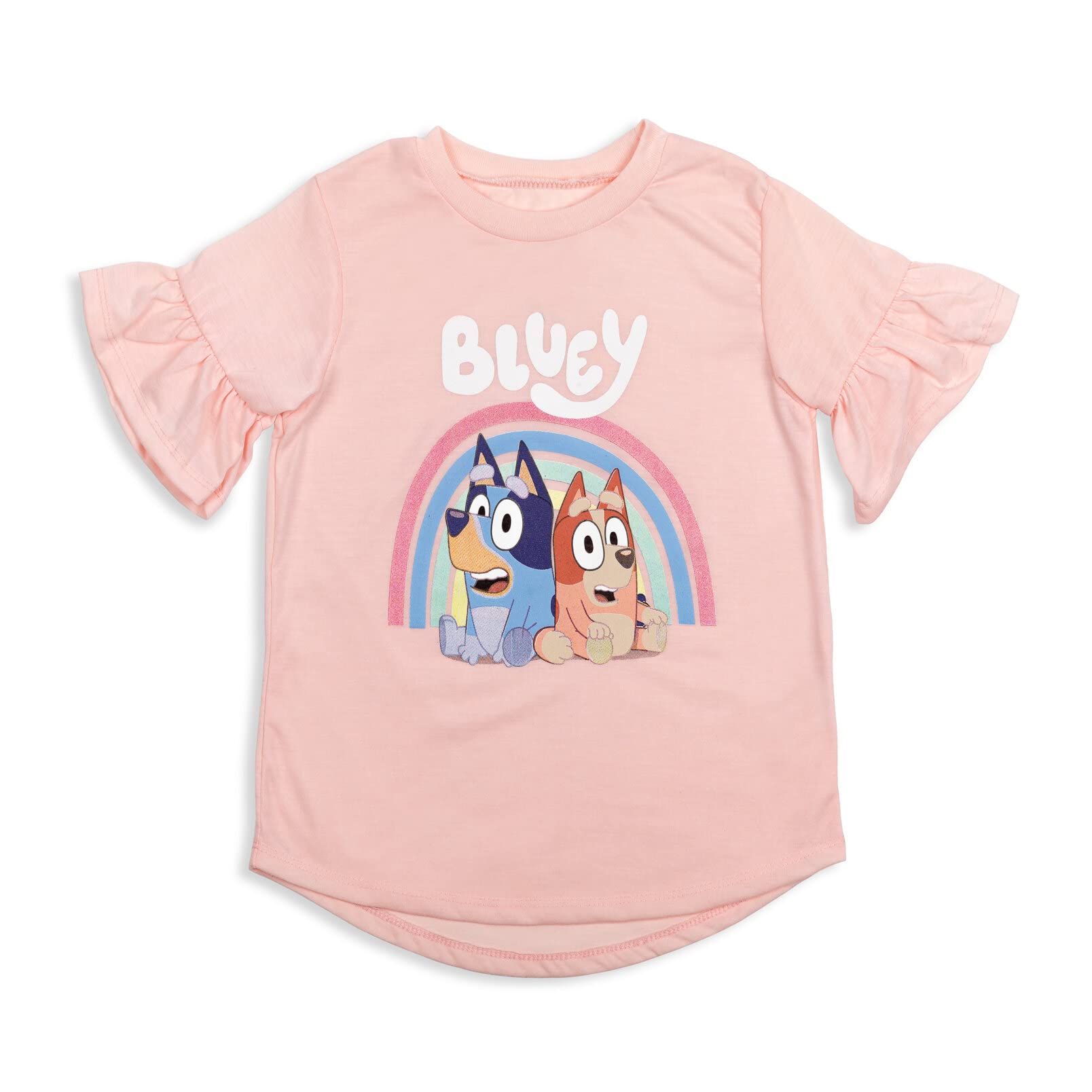 Bluey and Bingo Toddler Girls 3 Piece Outfit Set: T-Shirt Legging Scrunchy Pink 3T