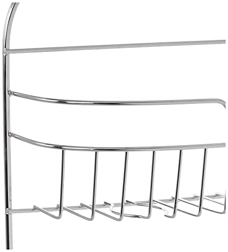 Kenney Rust-Resistant Heavy Duty 3-Tier Large Hanging Shower Caddy with Suction Cups and Four Razor Holders, Chrome