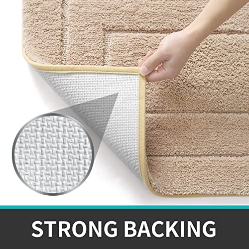 DEXI Bathroom Rug Mat, Extra Soft Absorbent Premium Bath Rug, Non-Slip Comfortable Bath Mat, Carpet for Tub, Shower, Bath Room, Machine Wash Dry, 24"x36", Beige