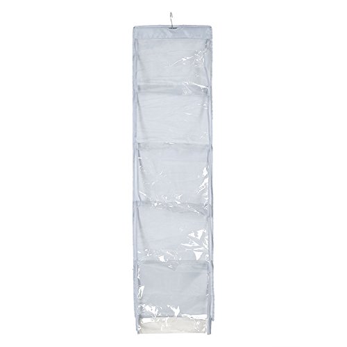 Hanging Handbag Organizer for Closet, Clear Hanging Purse Organizer Storage for Purses and Handbags with 10 Pocket for Bedroom(Light Grey)