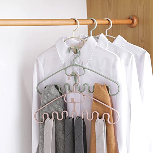 Wave Pattern Stackable Hangers 8 Slots, 5/10pcs Multifunctional Magic Wave Pattern Plastic Hangers, Smart Closet Organizer Hangers Space Saver for Tank Top Bra Hangers in Bulk (5,White)