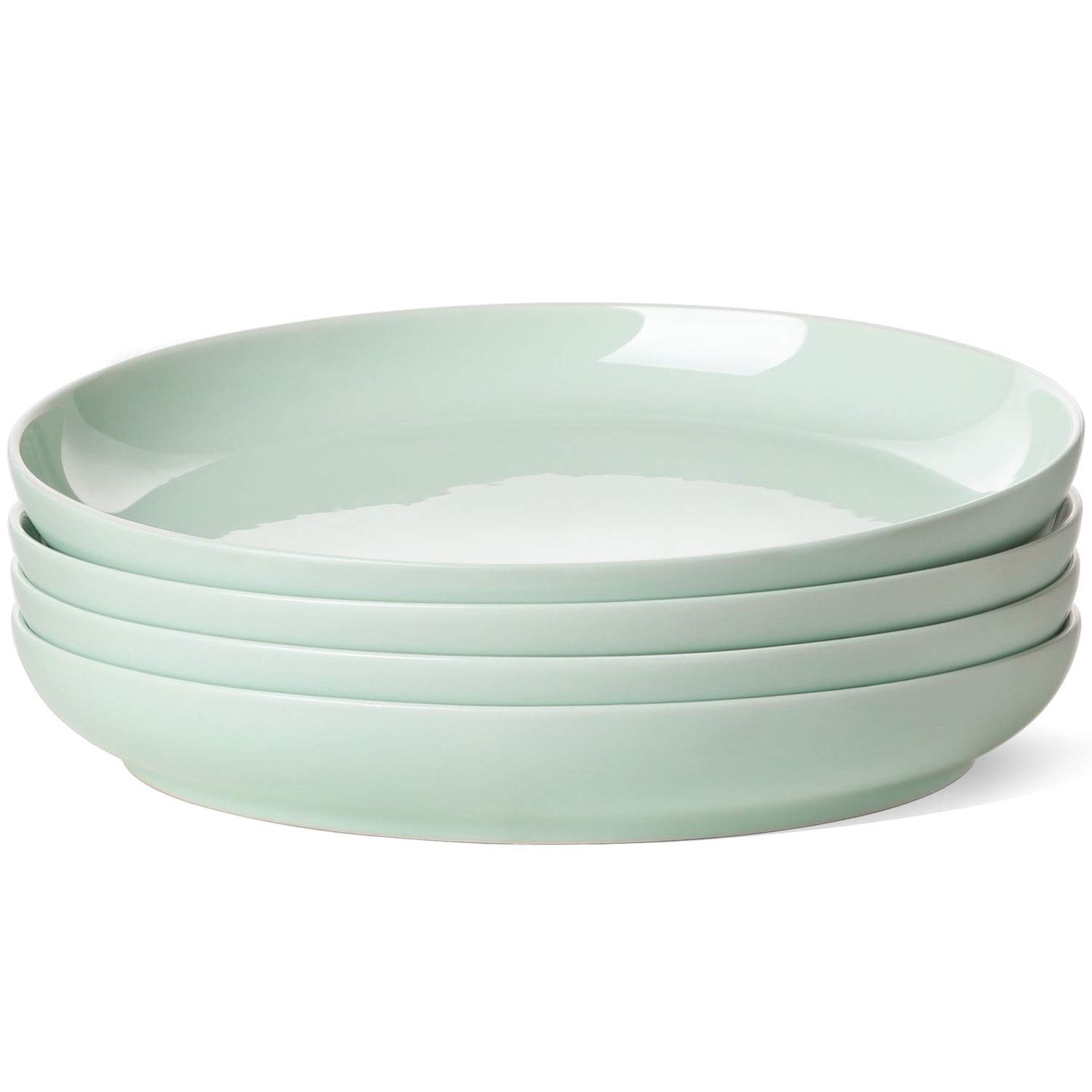 LE TAUCI Dinner Plate 9 inch, Ceramic Salad plate sets for Pasta, Risotto, Fluffiest, Pancakes, Dishwasher Microwave Oven Safe, set of 4, Sky blue