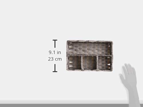 Whitmor Split Rattique 4 Section Tray Gray Wash