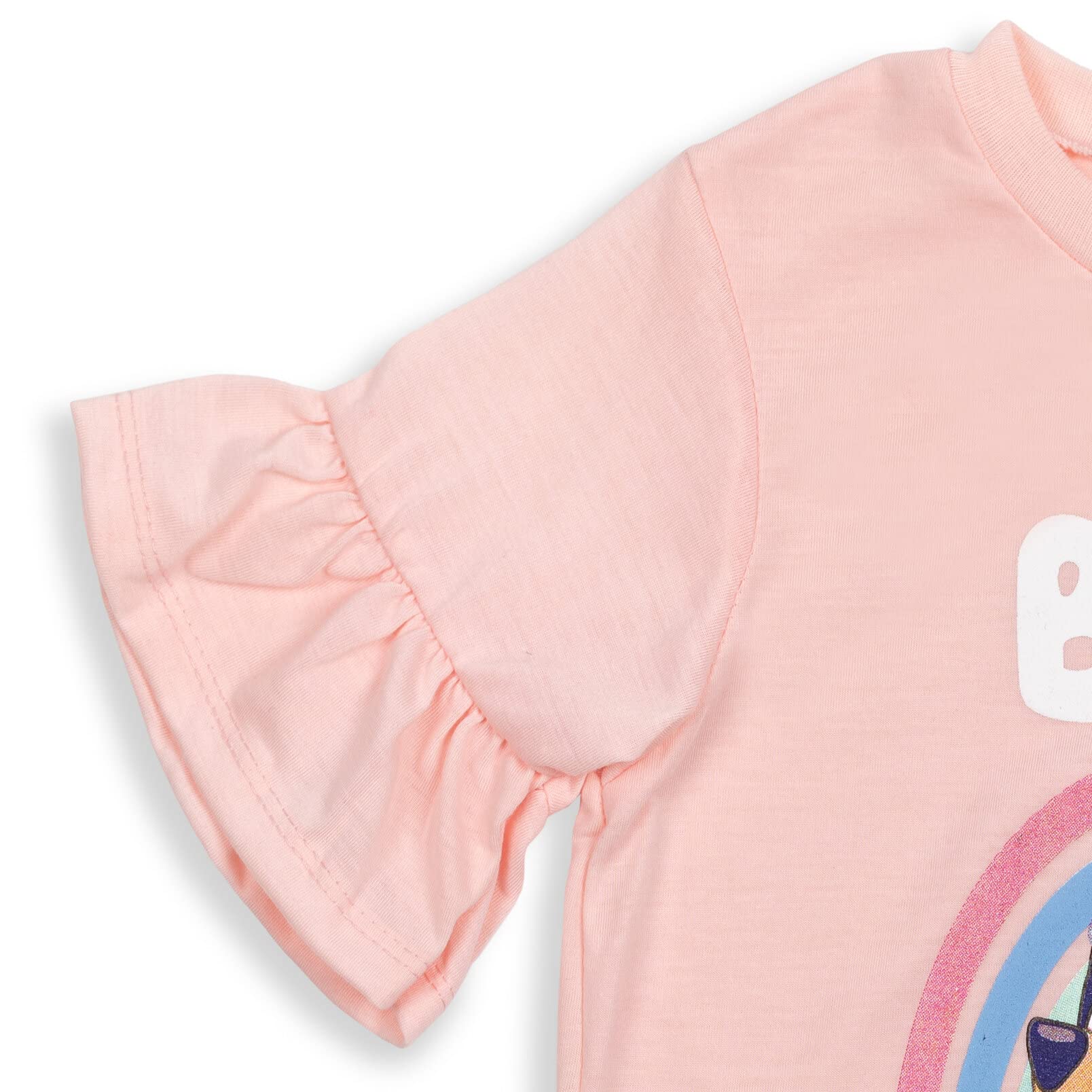 Bluey and Bingo Toddler Girls 3 Piece Outfit Set: T-Shirt Legging Scrunchy Pink 3T