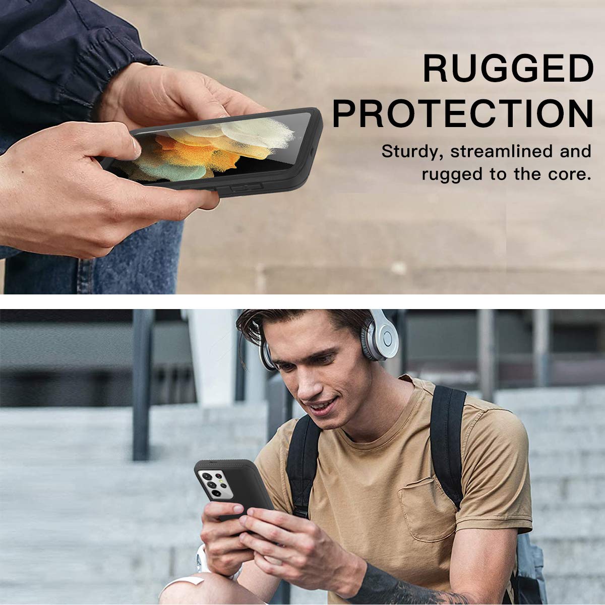AICase Belt-Clip Holster Case for Galaxy S21 Ultra with Screen Protector, Heavy Duty Drop Protection Full Body Rugged Shockproof/DustProof Tough Military Grade Phone Cover for Samsung Galaxy S21 Ultra